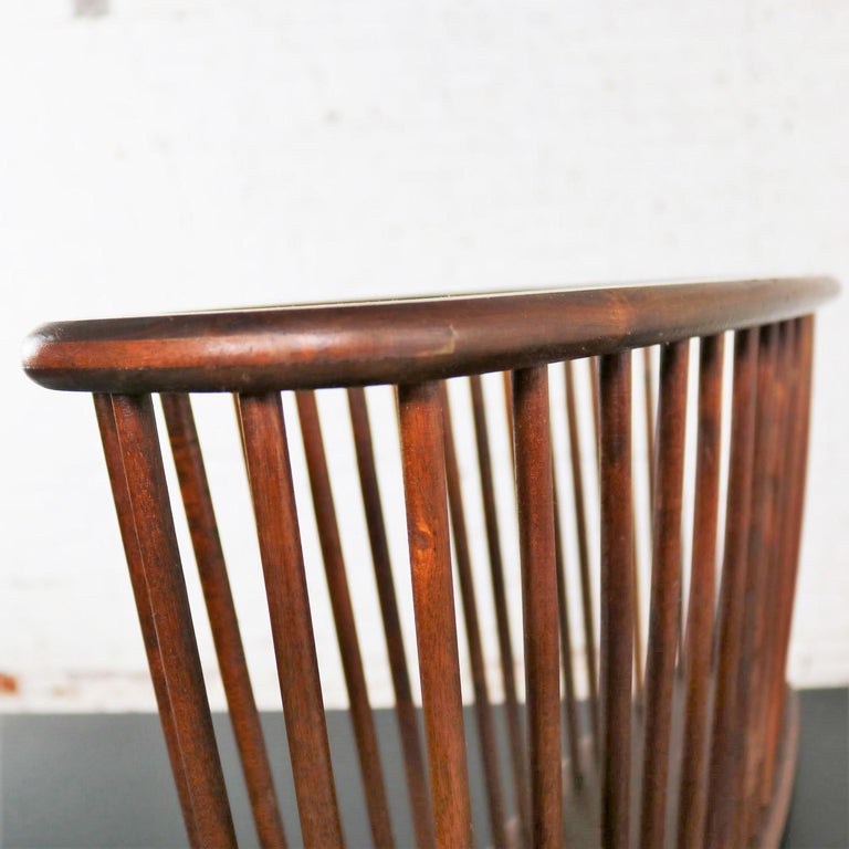 Larger Walnut Oval Magazine Rack Attribute to Arthur Umanoff for ...