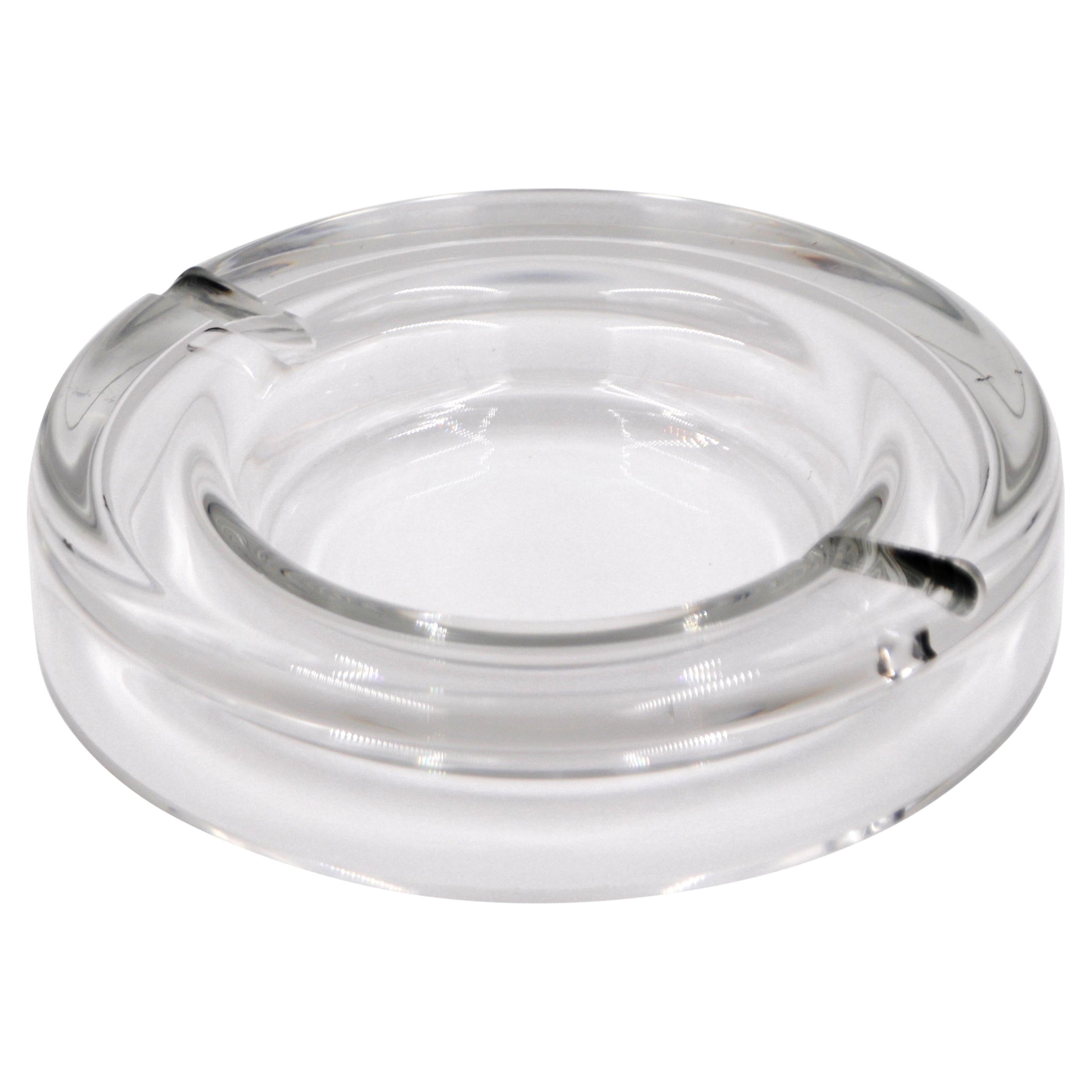 Largescale Round Clear Glass Ashtray Diameter For Sale at 1stDibs