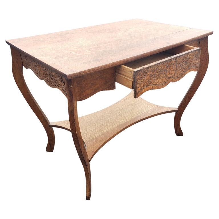 Larkin Solid Antique Oak Quatersawn Table, circa 1900s For Sale at ...