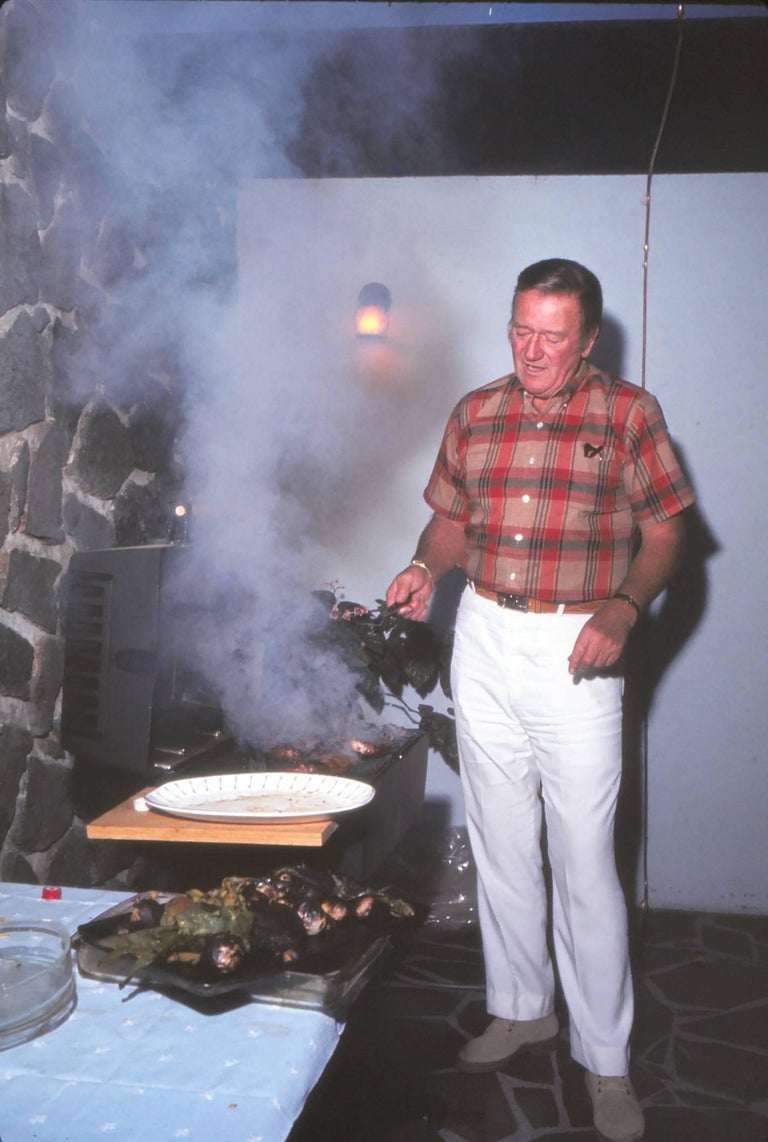Larry Barbier - John Wayne Cooking on Grill Fine Art Print For Sale at ...