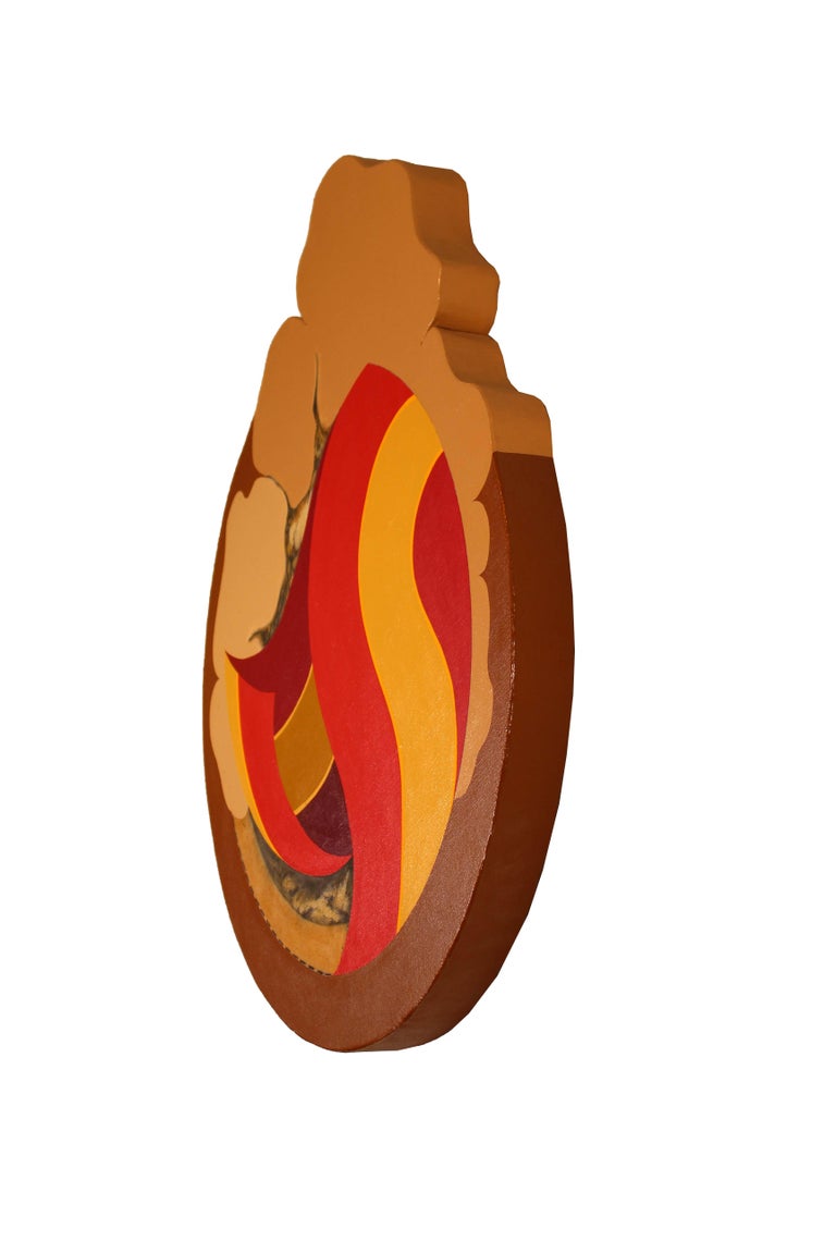 Larry Butcher 3-Dimensional Oil Painting on Sculptural Canvas Abstract ...