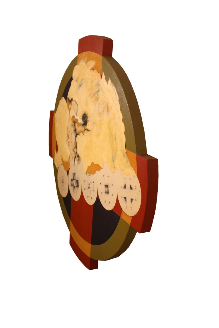 Larry Butcher Cross Progression Modern Oil Painting on Sculptural ...