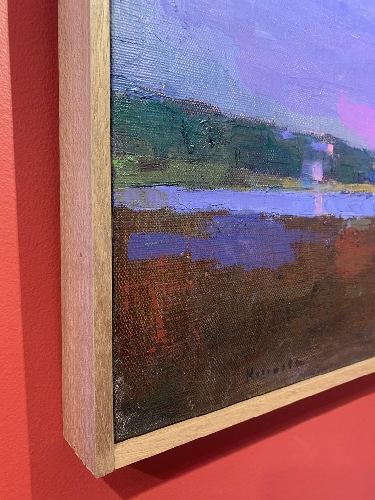 Larry Horowitz - "Pink Dusk" panoramic oil painting of a pink sky ...