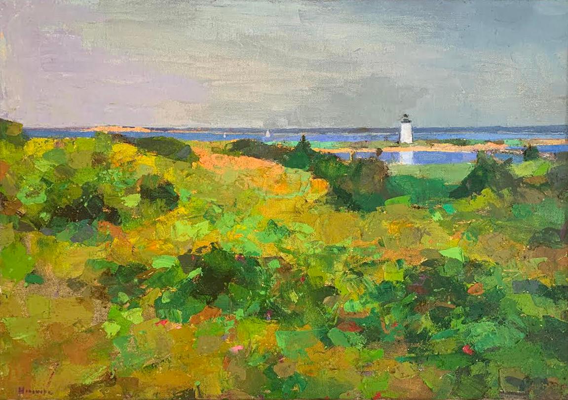 Larry Horowitz - "New England Farm" oil painting of a green farm with ...
