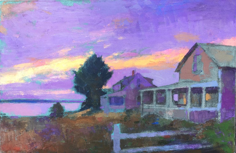 Larry Horowitz - "The Landing" oil painting of a beachside house with ...