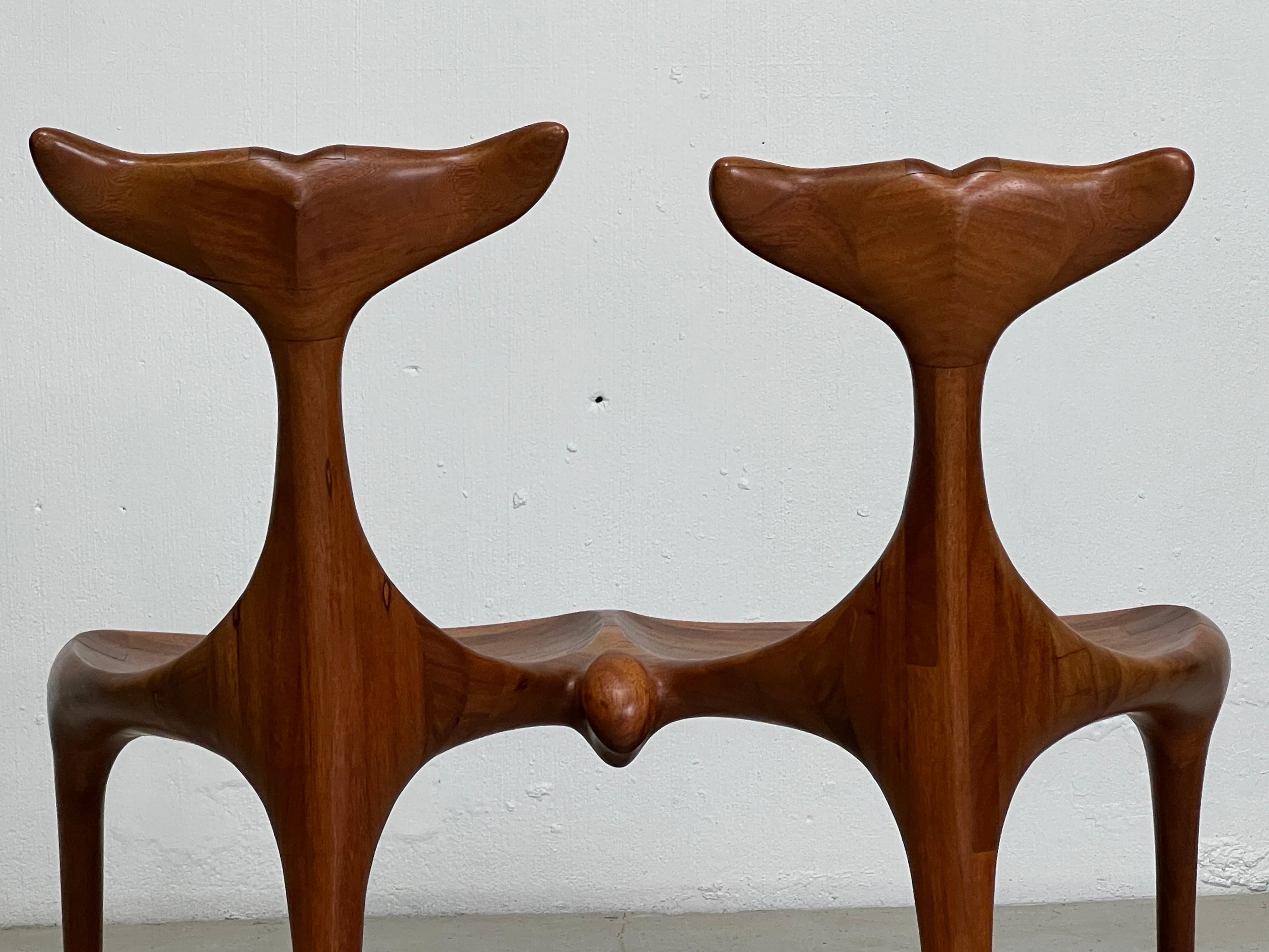 Larry Hunter Studio Craft 'Whale Tail' Bench For Sale at 1stDibs