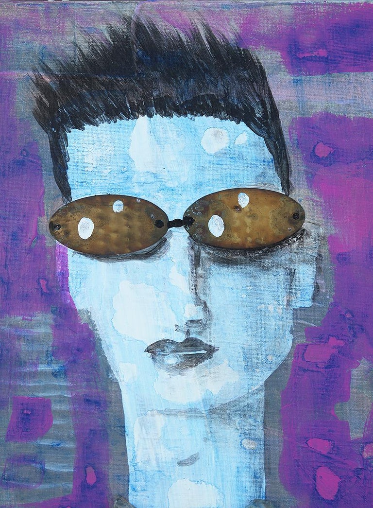 Larry Martin - Contemporary Abstract Blue and Purple Found Object ...