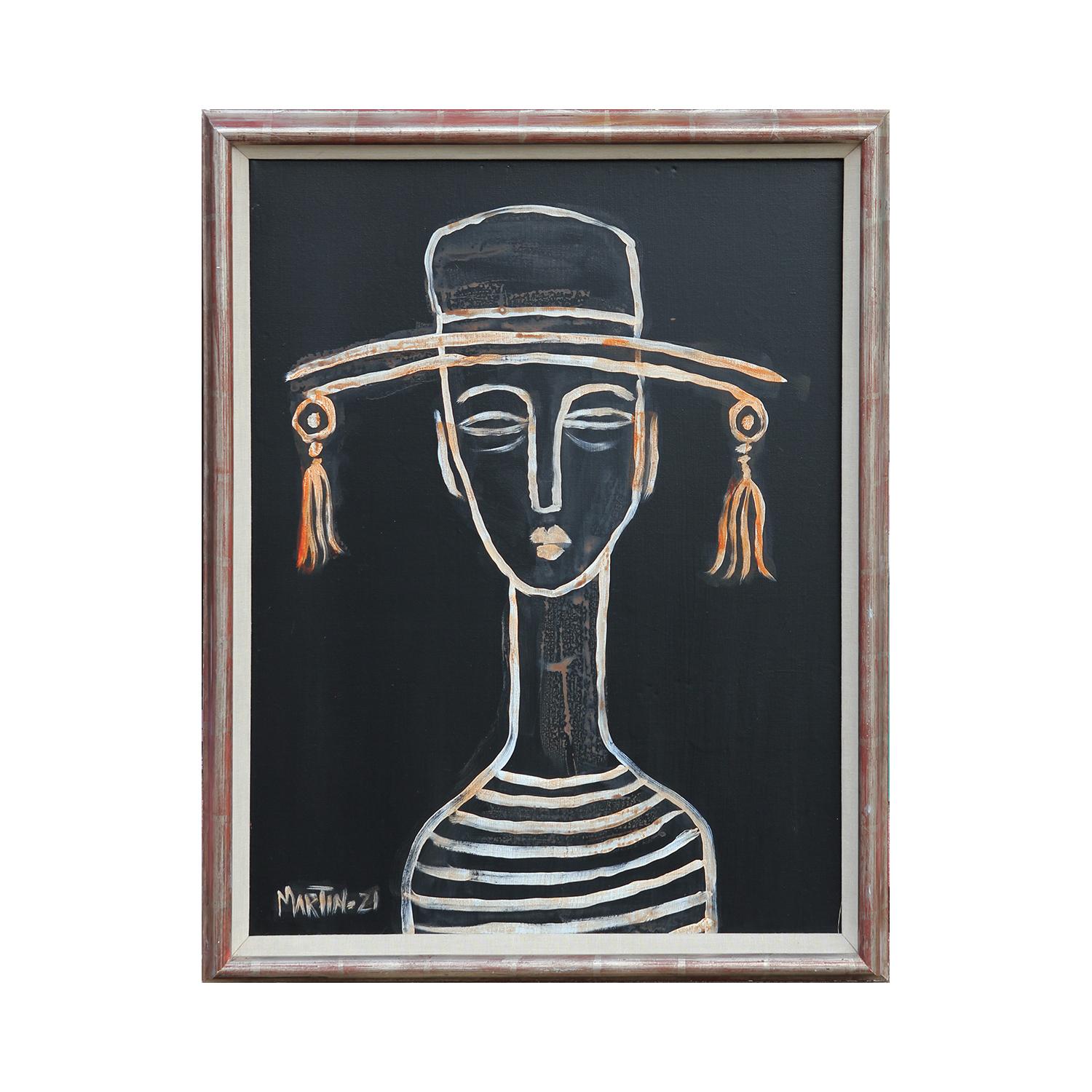 Larry Martin - Contemporary Abstract Brown and Black Contour Line ...