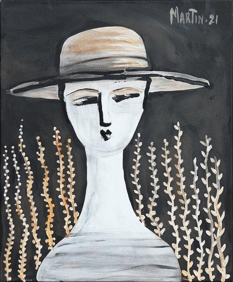 Larry Martin - Contemporary Abstract Brown and Black Contour Line ...