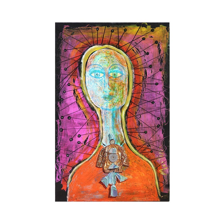 Larry Martin - Contemporary Warm Toned Abstract Found Object Portrait ...