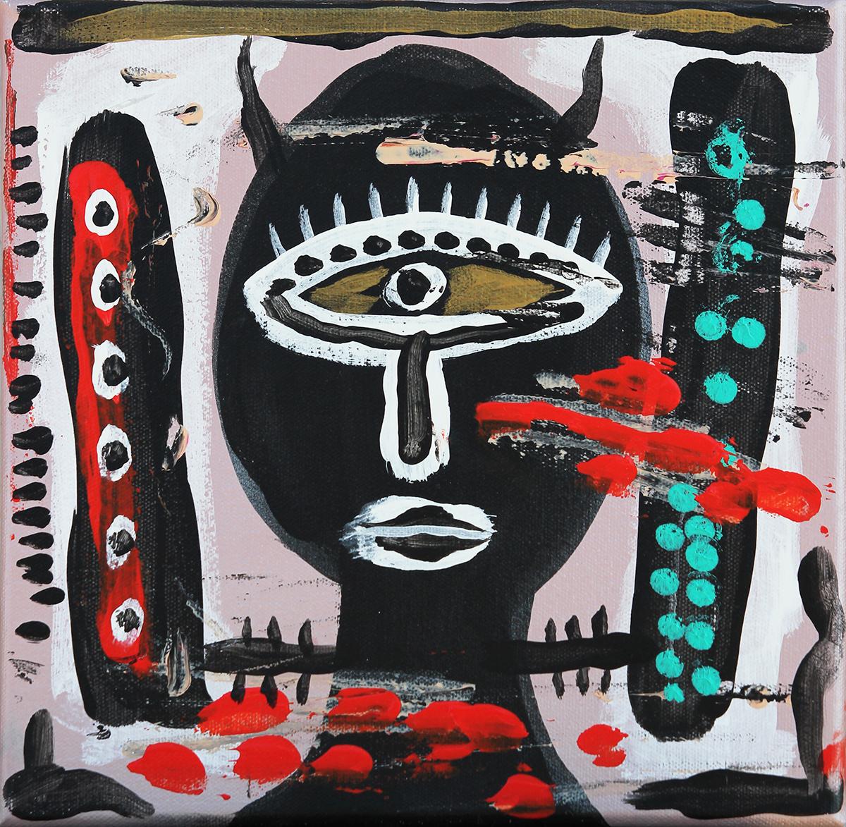 Larry Martin - Abstract Surrealist Painting with a Female Figure at 1stDibs