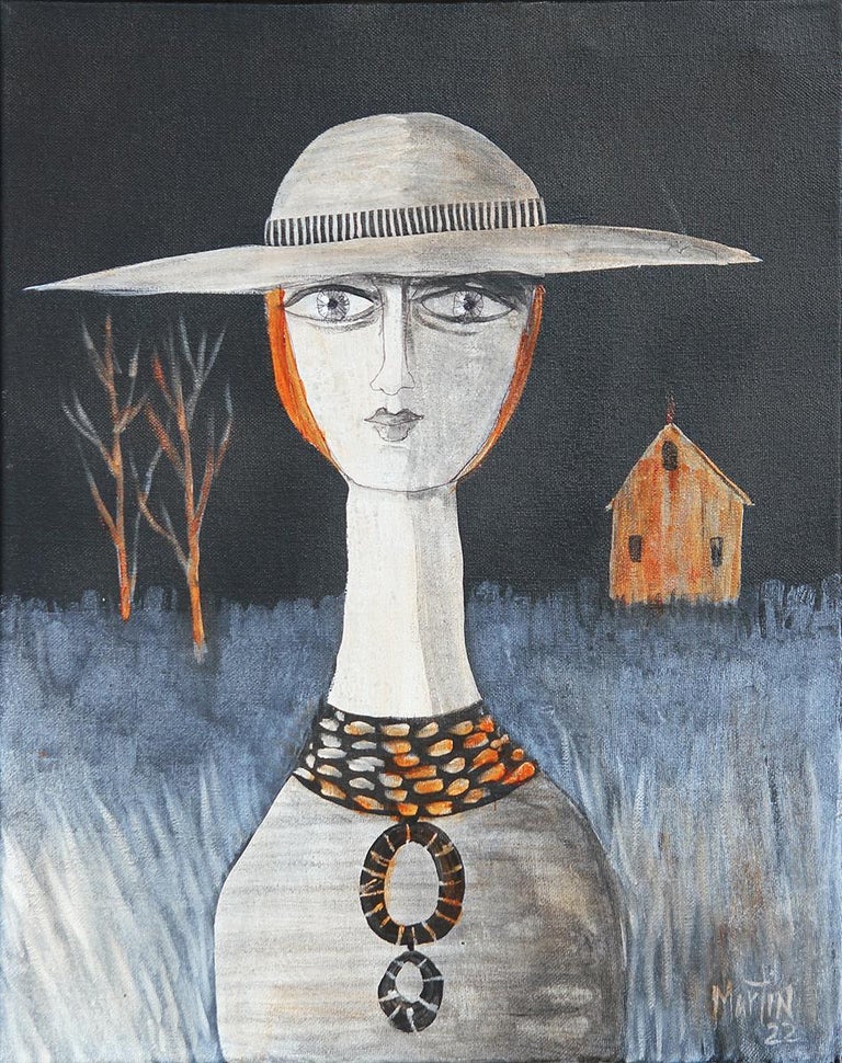 Larry Martin - "Sydney" Woman in a Hat Abstract Figurative Portrait For ...
