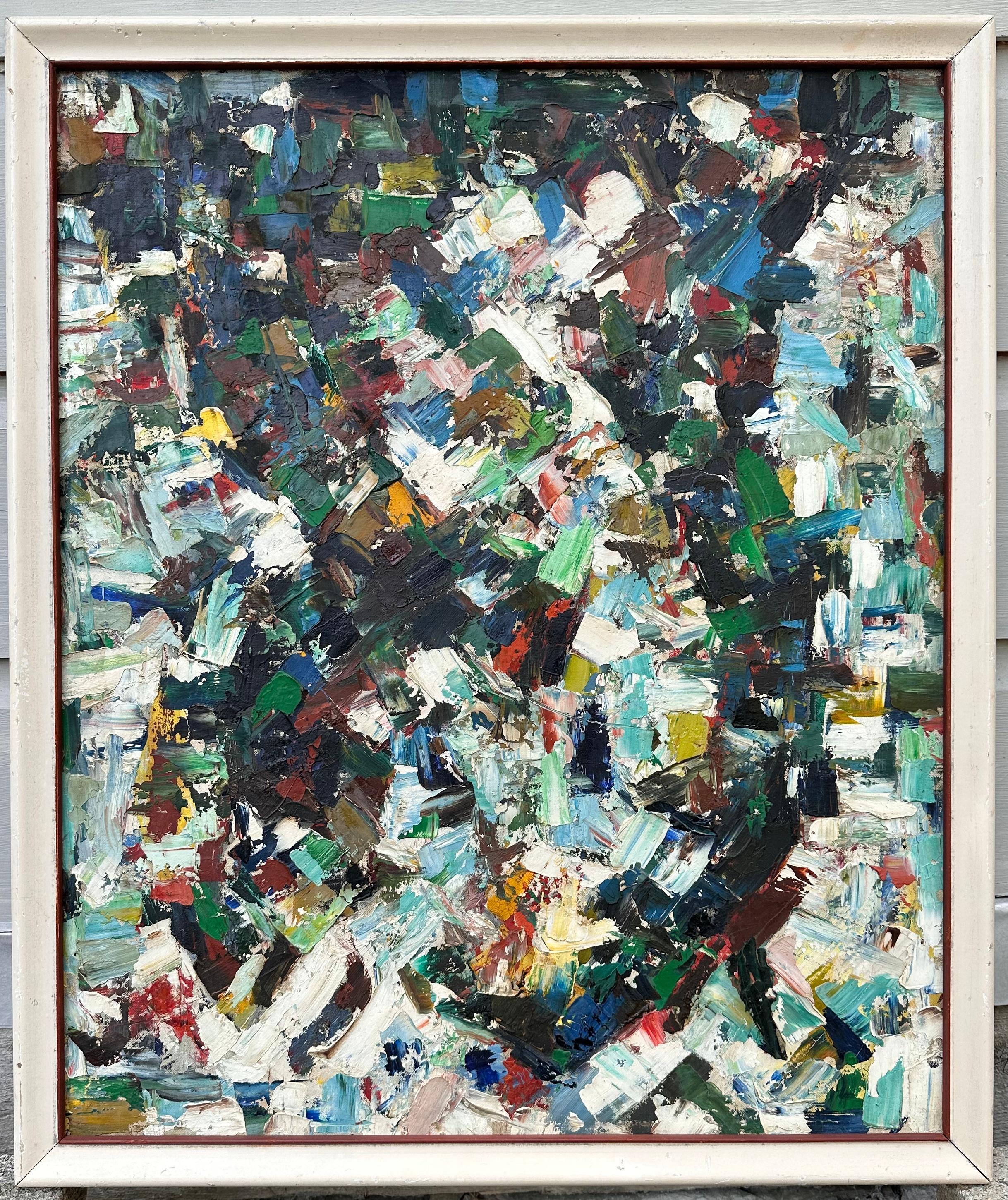 Leo Russell - Abstract Expressionist collage painting For Sale at 1stDibs
