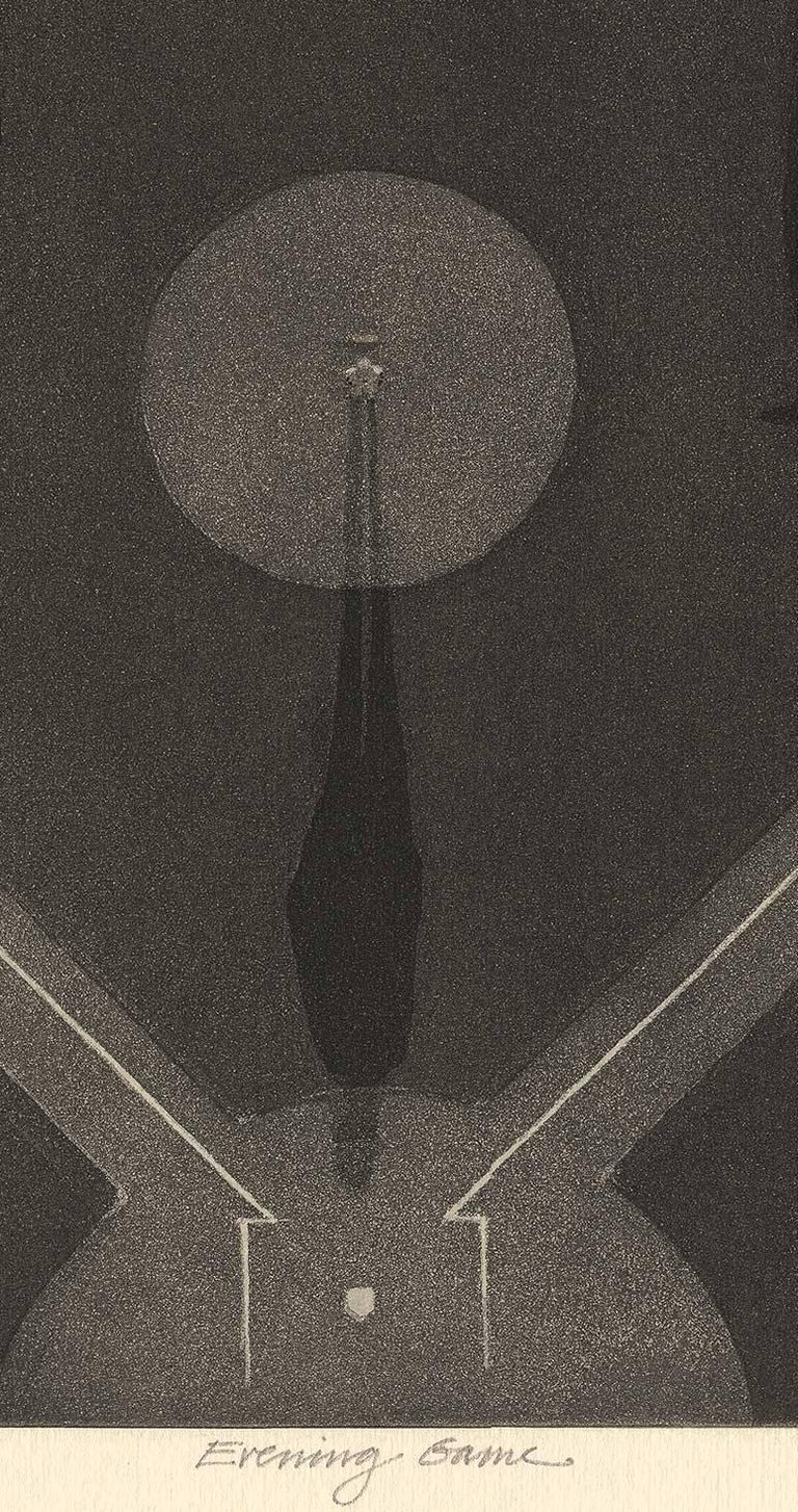 Larry Welo - Evening Game (aerial view of night baseball game with ...