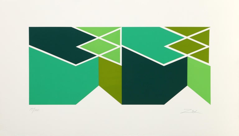Larry Zox - Composition Green, Geometric Abstract by Larry Zox For Sale ...