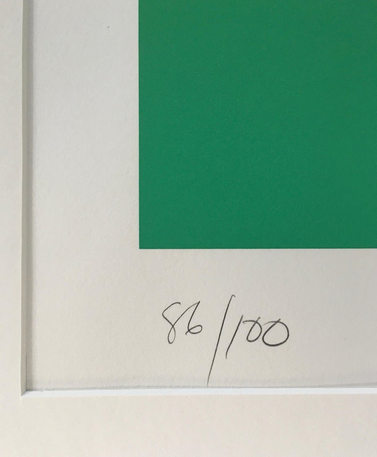 Larry Zox - Larry Zox 'Double Green' Signed Limited Edition Geometric ...