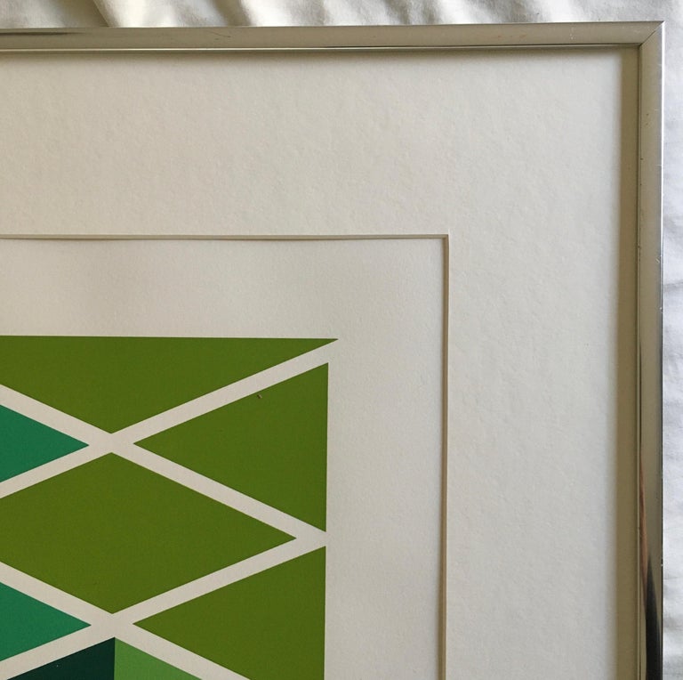 Larry Zox - Larry Zox 'Double Green' Signed Limited Edition Geometric ...