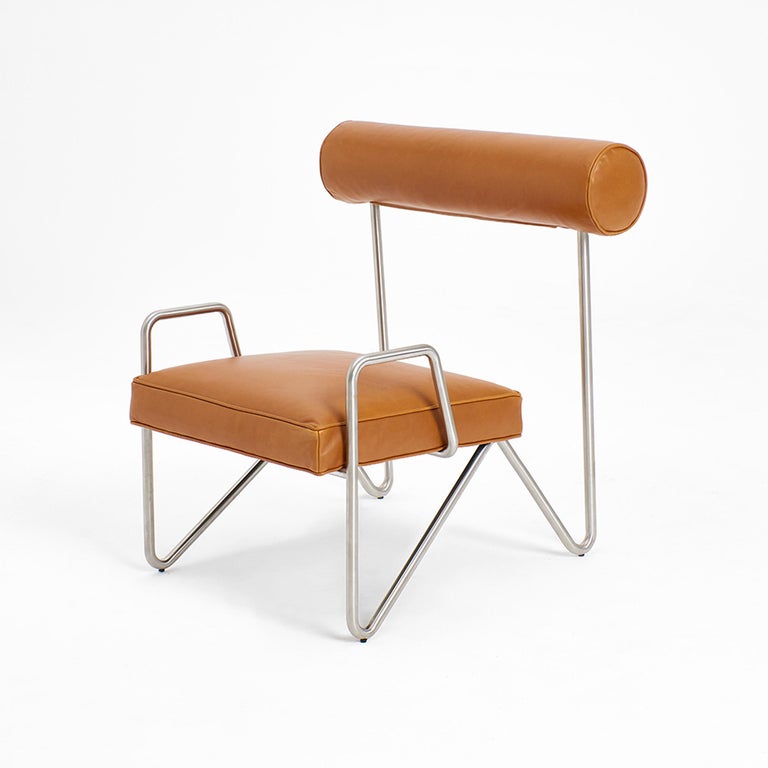Larry's Lounge Chair in Tan Leather For Sale at 1stDibs