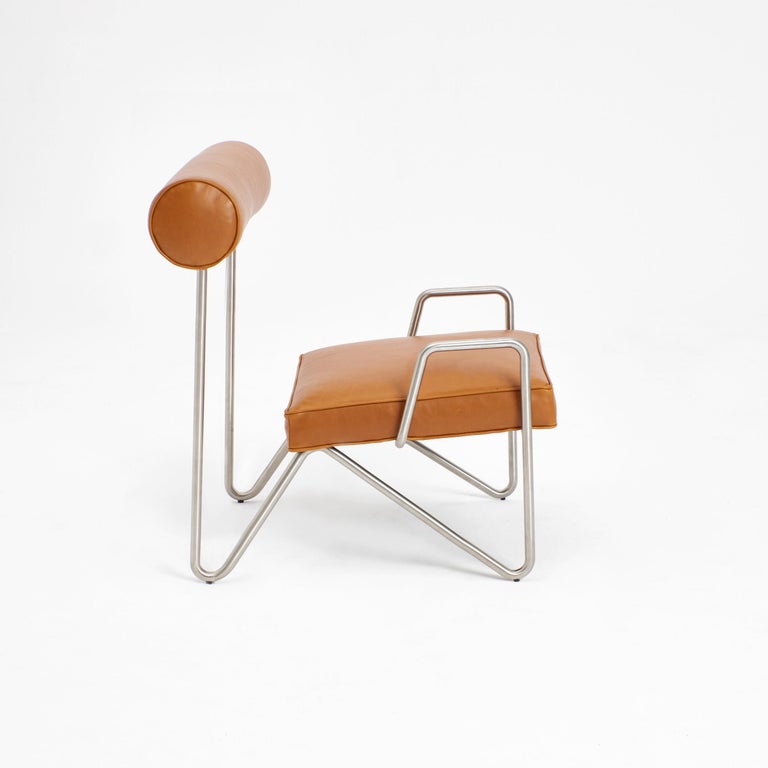 Larry's Lounge Chair in Tan Leather For Sale at 1stDibs