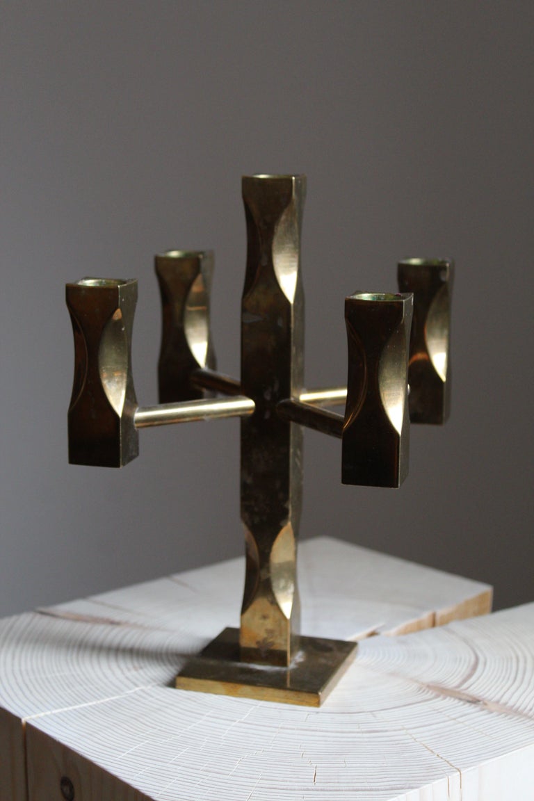 Lars Åkesson, Candelabra, Brass, Vallonmässing, Sweden, 1983 at 1stDibs