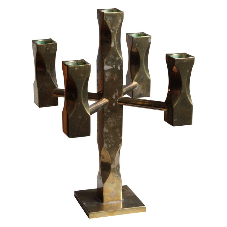 Lars Åkesson, Candelabra, Brass, Vallonmässing, Sweden, 1983 at 1stDibs