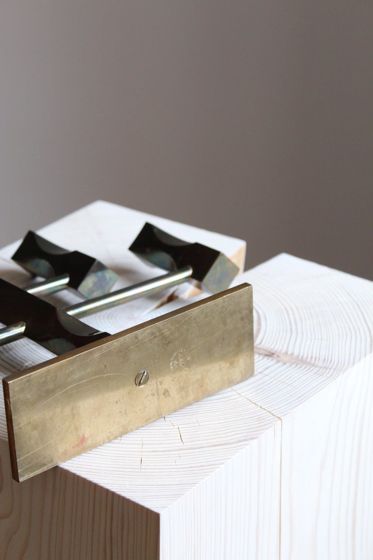 Lars Åkesson, Candelabra, Brass, Vallonmässing, Sweden, 1984 For Sale ...