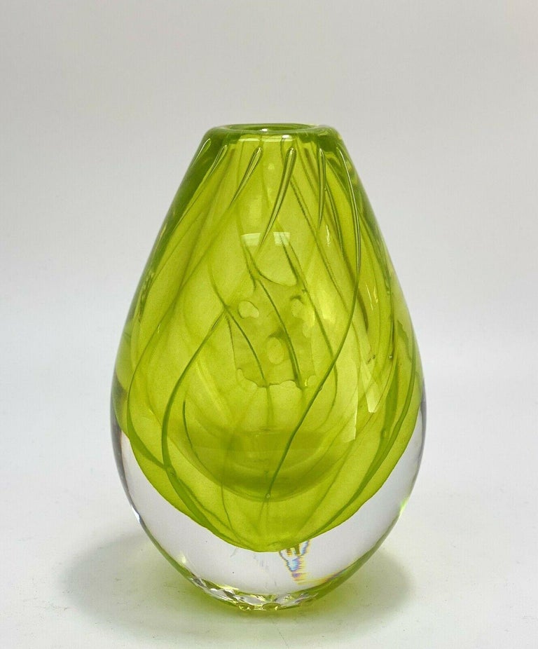 Lars Hellsten Orrefors Sweden Expo Art Glass Vase Signed For Sale at ...