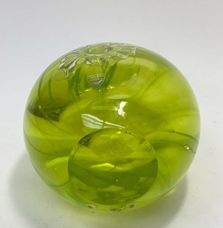 Lars Hellsten Orrefors Sweden Expo Art Glass Vase Signed For Sale at ...