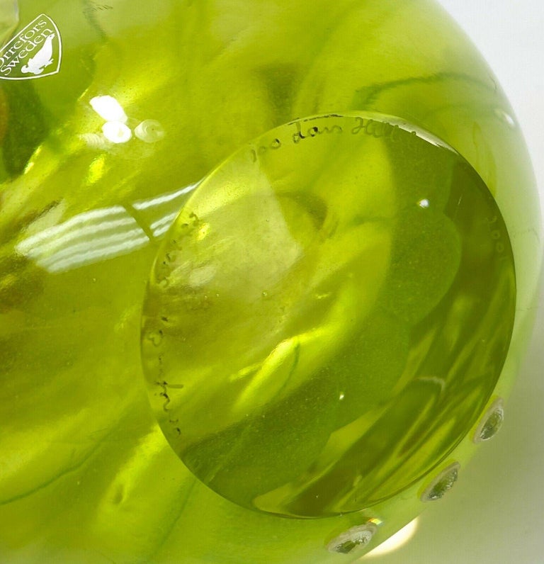 Lars Hellsten Orrefors Sweden Expo Art Glass Vase Signed For Sale at ...