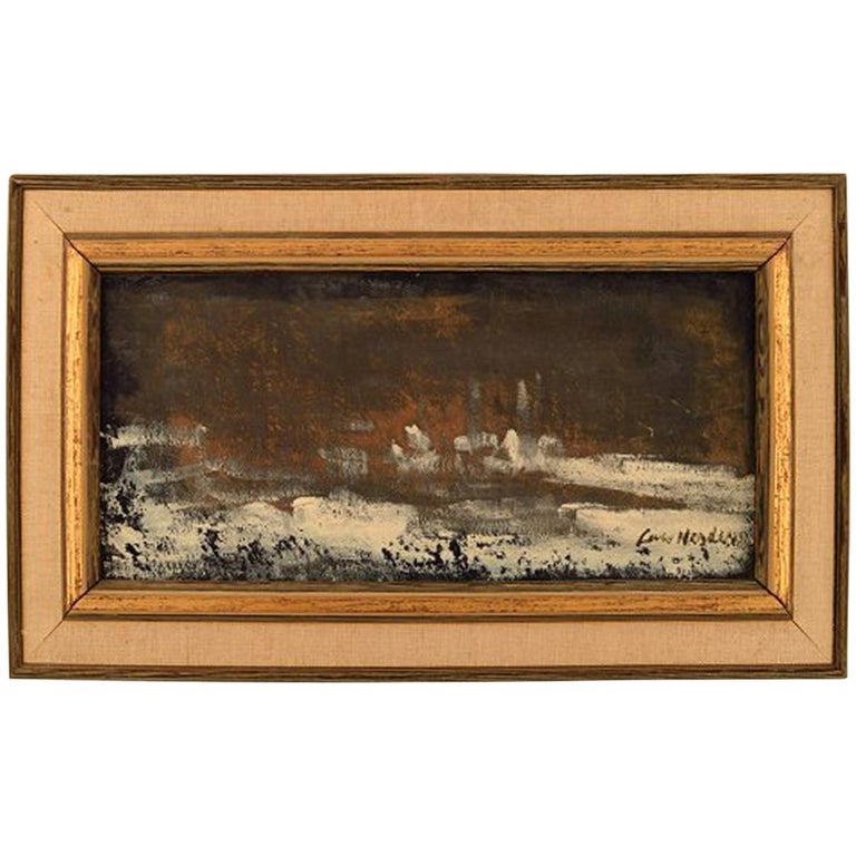 Lars Herder, Swedish Painter, Oil on Plate, Modernist Landscape at 1stDibs