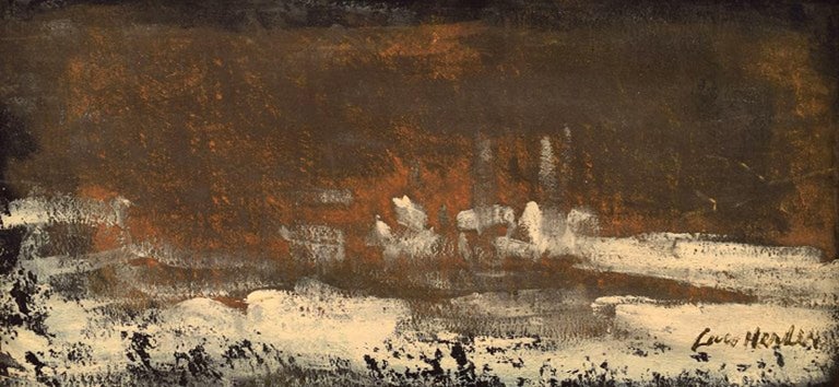 Lars Herder, Swedish Painter, Oil on Plate, Modernist Landscape at 1stDibs