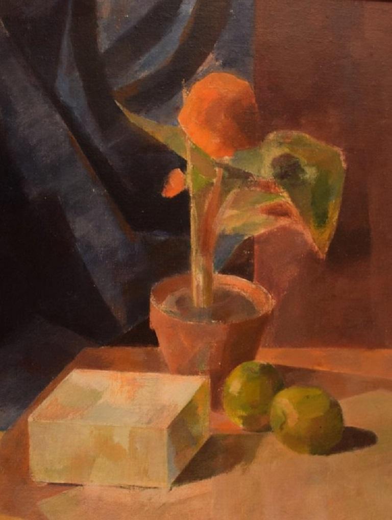 Lars V, Swedish Artist, Oil on Board, Modernist Still Life, Dated 1945 ...