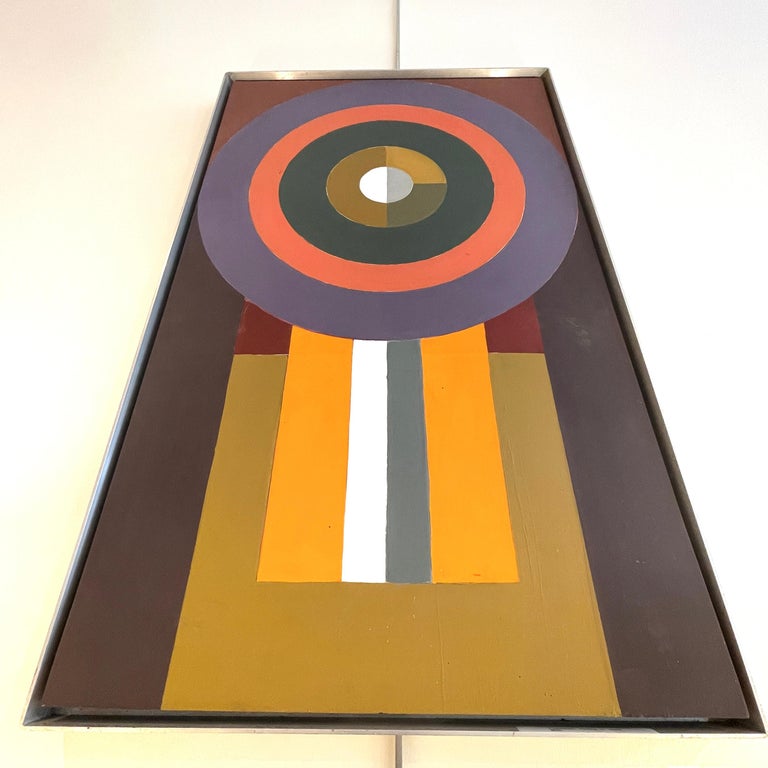 Larue Storm - Large Storm Op-Art Geometric Oil Painting on Board ...