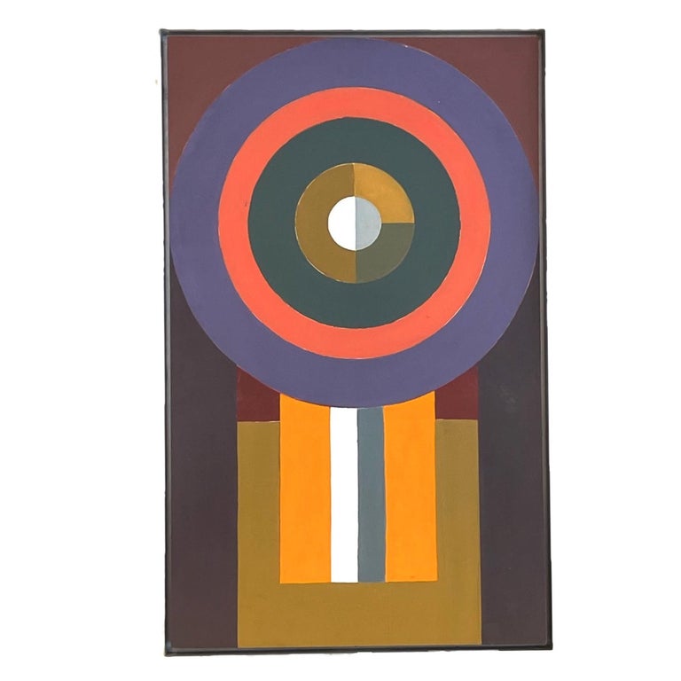 Larue Storm - Large Storm Op-Art Geometric Oil Painting on Board ...