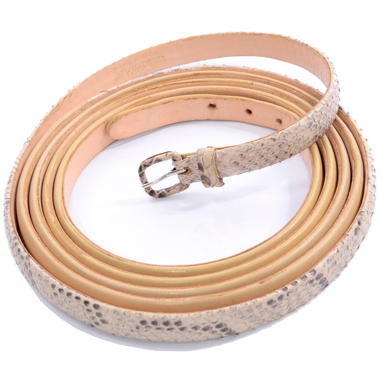 Lasso France Vintage Snakeskin and Leather Narrow Wrap Around Extra ...