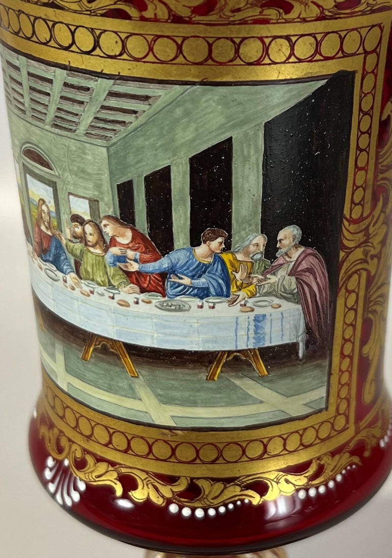 Last Supper Murano Aventurine Blown Ruby Glass Goblet Lultima Cena ...