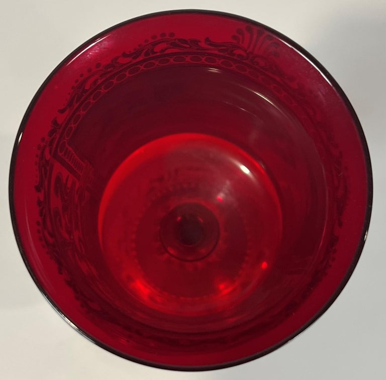 Last Supper Murano Aventurine Blown Ruby Glass Goblet Lultima Cena ...