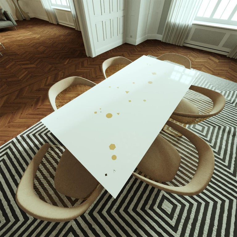 Lastra Lacquered White Dining Table For Sale at 1stDibs