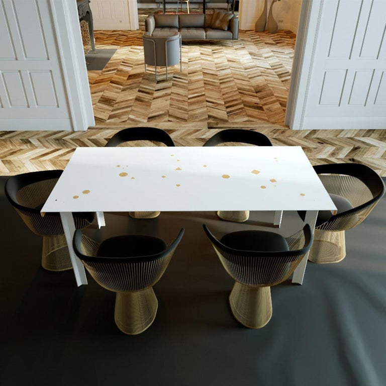 Lastra Lacquered White Dining Table For Sale at 1stDibs