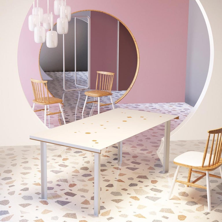 Lastra Lacquered White Dining Table For Sale at 1stDibs