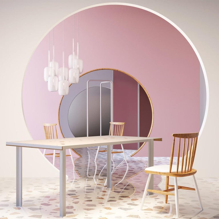 Lastra Lacquered White Dining Table For Sale at 1stDibs