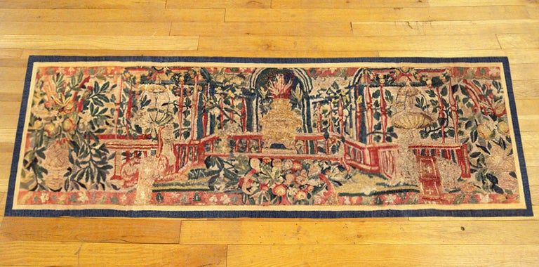 Late 16th Century Brussels Historical Tapestry, Horizontal, Flowers and ...