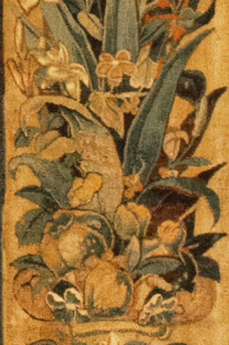 Late 16th Century Flemish Historical Tapestry, with Flowers, Vertically ...