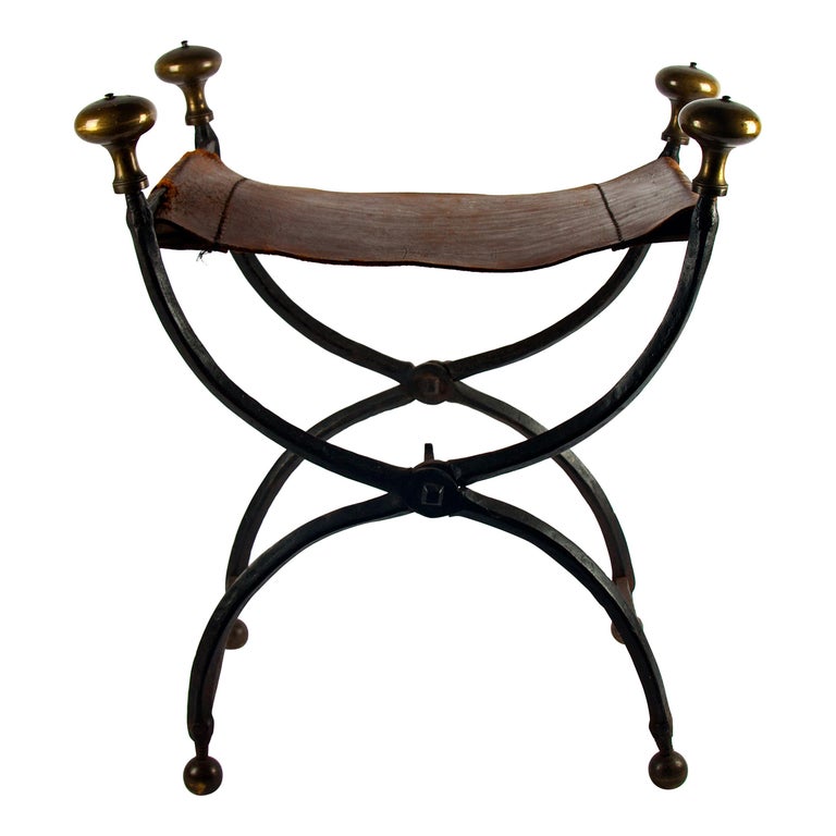 Late 16th Century Renaissance Wrought Iron Stool For Sale at 1stDibs