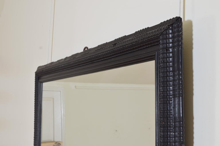 Late 17th C. Dutch Ebony and Ripple Cut Mirror For Sale at 1stDibs