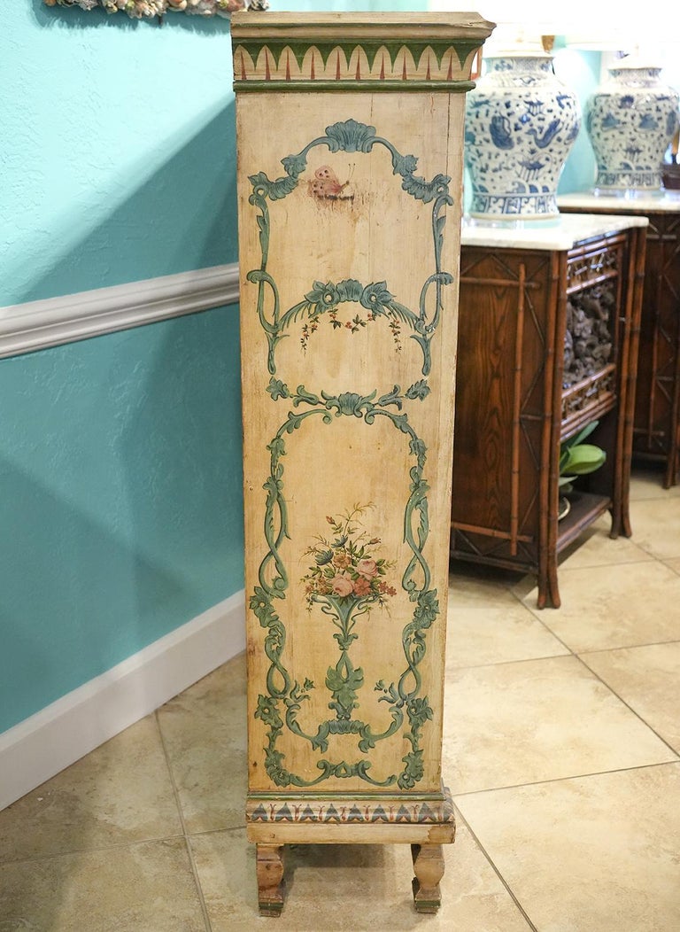 Late 17th C. Italian Romanticism Painted and Decorated Two Door Slender ...