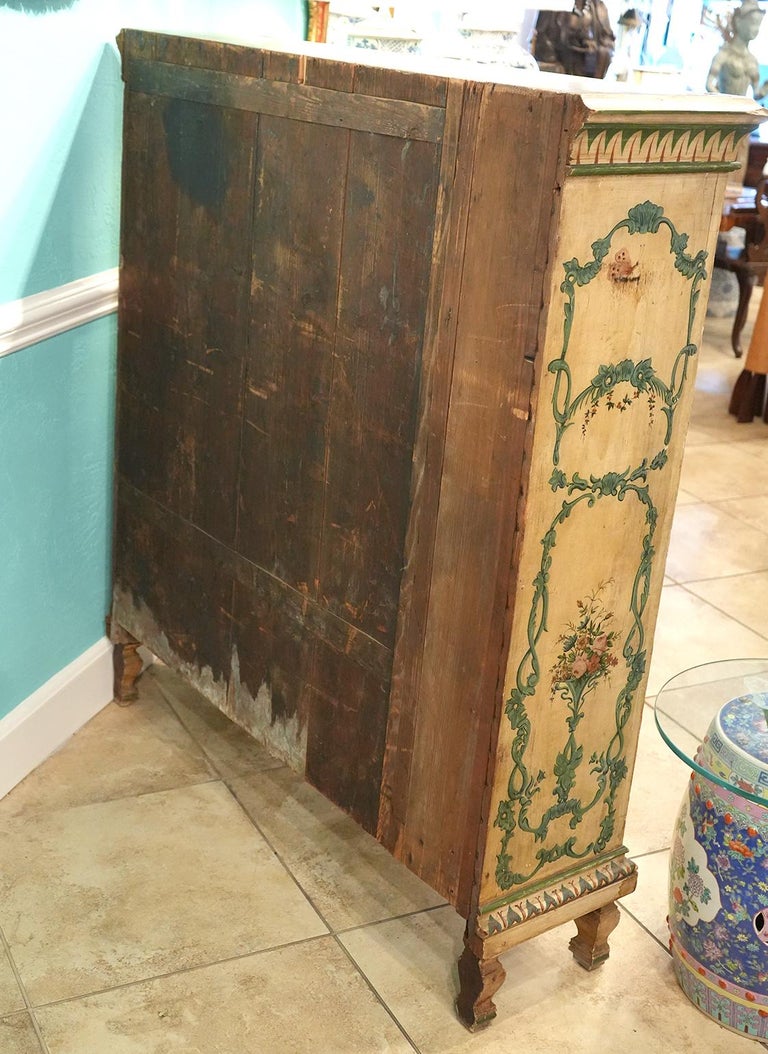 Late 17th C. Italian Romanticism Painted and Decorated Two Door Slender ...