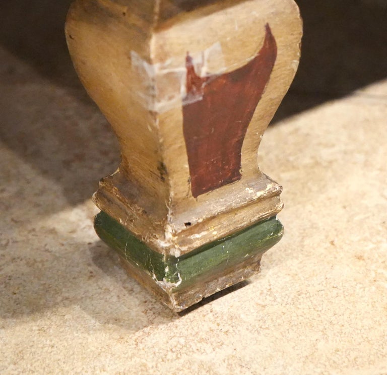 Late 17th C. Italian Romanticism Painted and Decorated Two Door Slender ...