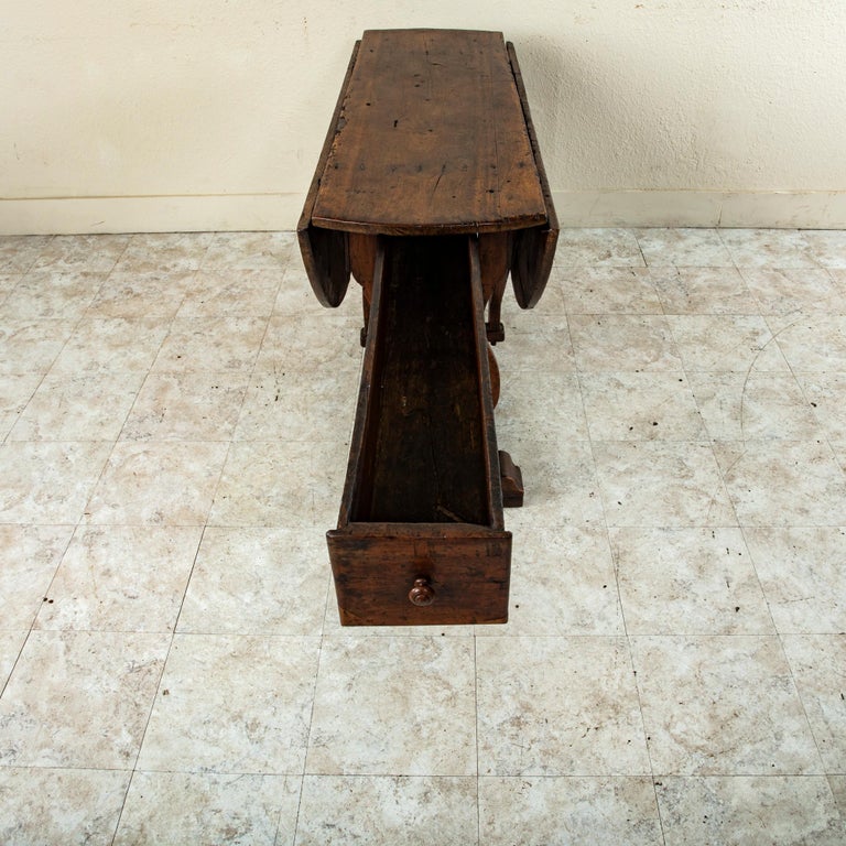 Late 17th Century French Hand Carved Oak Oval Gateleg Table or Drop ...