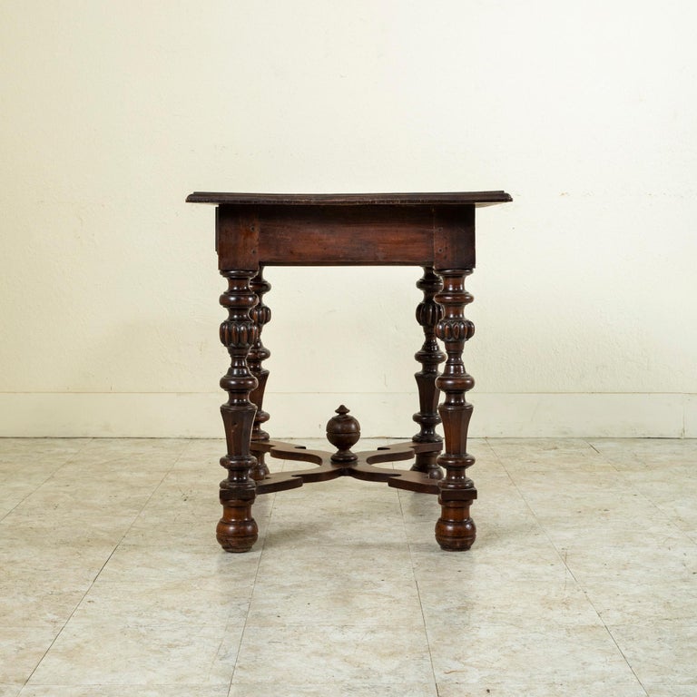 Late 17th Century French Hand Turned Walnut Side Table, End Table ...
